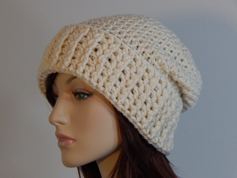 Crochet PATTERN PDF the Frosty Slouch Beanie Folded Cuff - Etsy