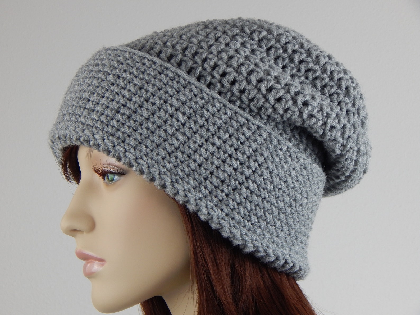 Crochet PATTERN PDF, the Stormy Slouch Beanie, Folded Cuff Slouchy Hat ...