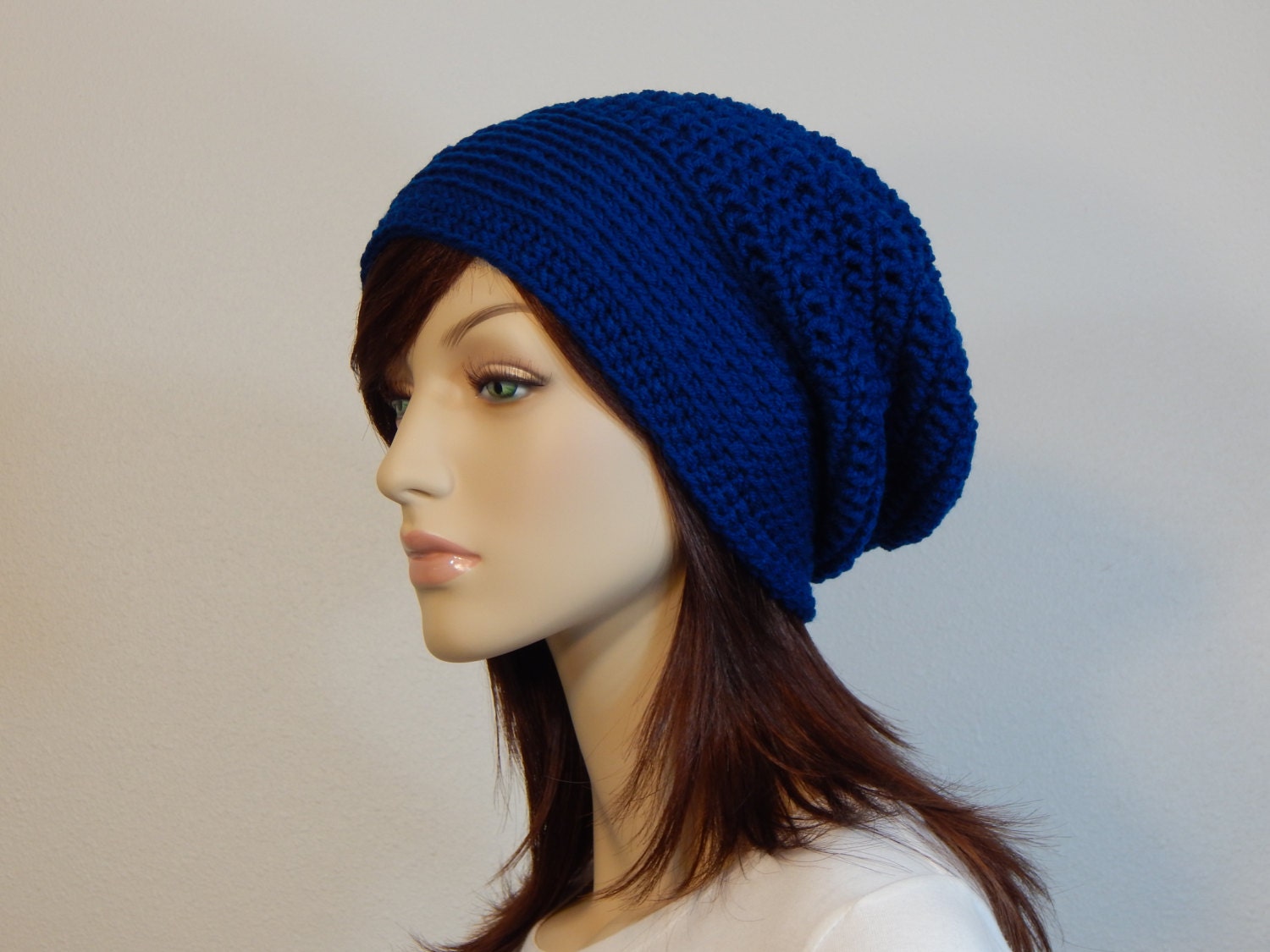 Color Choices Peacock Blue Slouch Hat Blue Slouchy Beanie - Etsy