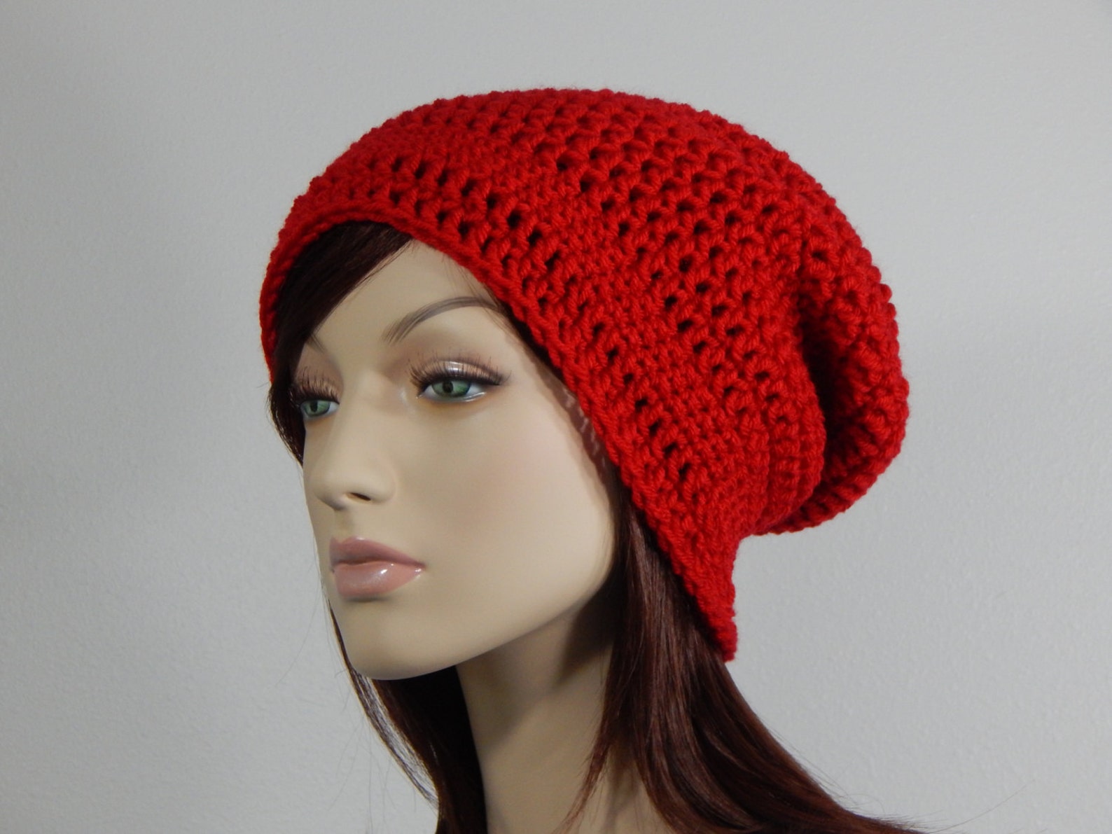 Color Choices, Scarlet Red Slouch Hat, Red Slouchy Beanie, Red Womens ...