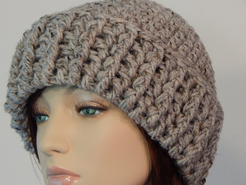 Crochet PATTERN PDF the Brimmed Beanie Folded Cuff Hat - Etsy