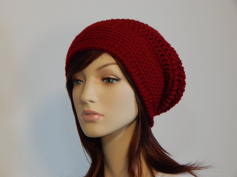 Color Choices Crimson Red Slouch Hat Deep Red Slouchy | Etsy