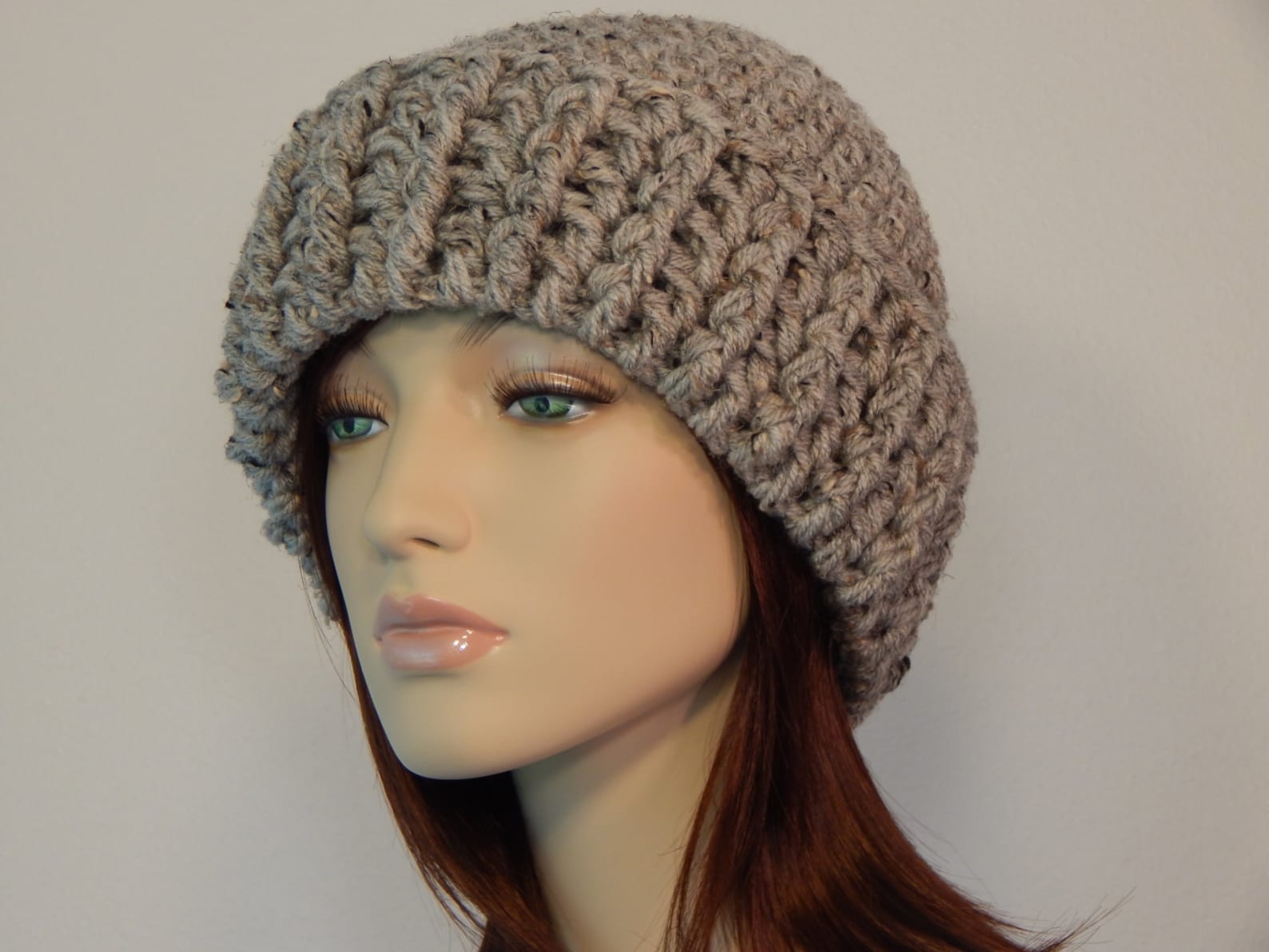 Crochet PATTERN PDF, the Brimmed Beanie, Folded Cuff Hat, Winter Hat ...