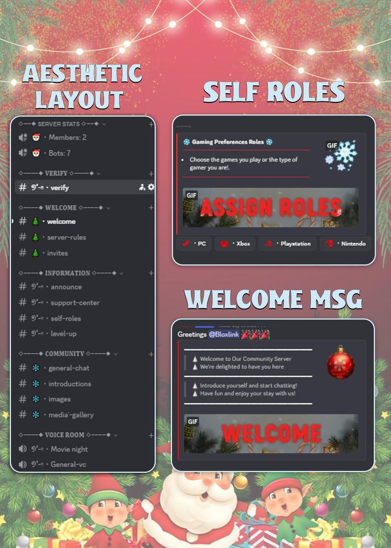 Fully Configured Discord Server | Chirstmas Theme - Etsy Canada