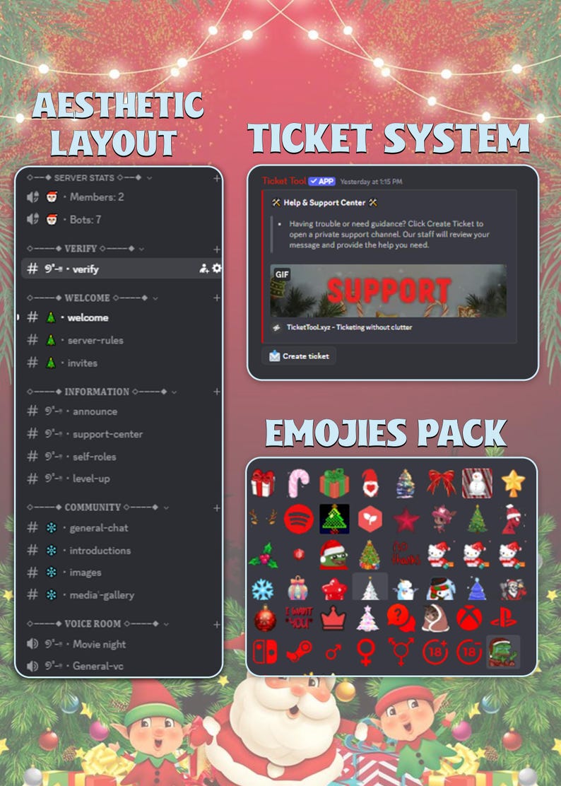 Fully Configured Discord Server | Chirstmas Theme - Etsy Australia