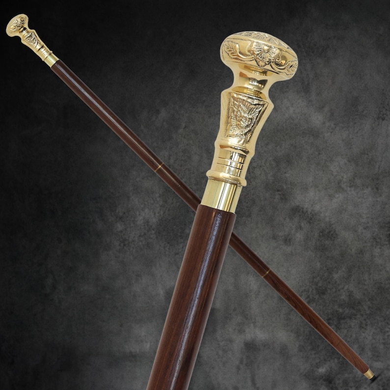 Handcrafted Royal Walking Cane - Solid Brass Victorian Handle and ...