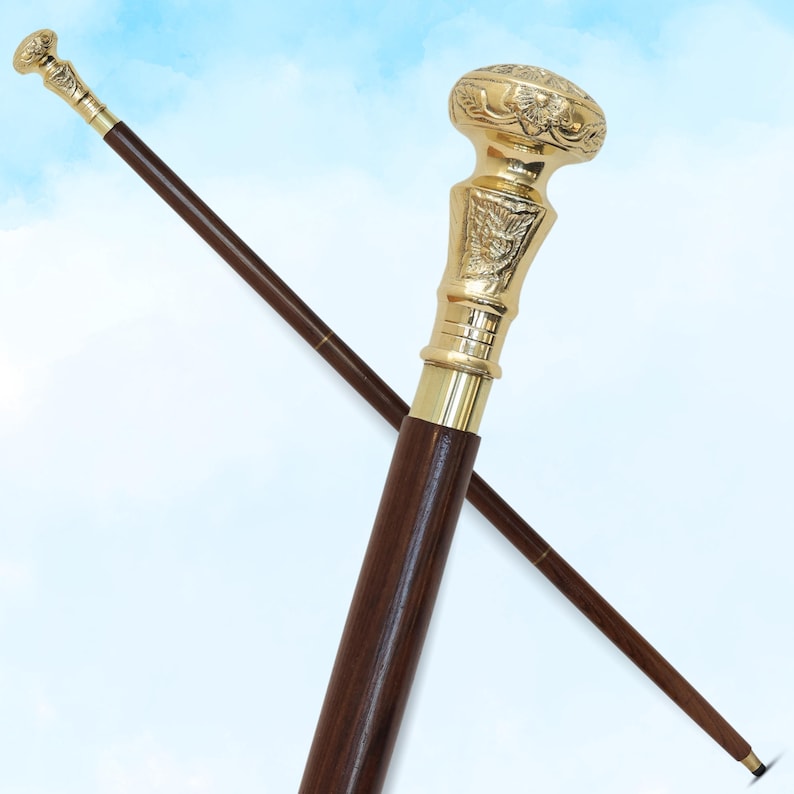 Handcrafted Royal Walking Cane - Solid Brass Victorian Handle and ...