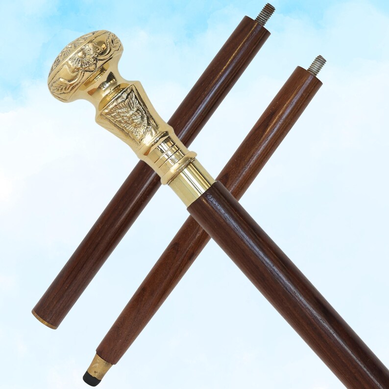 Handcrafted Royal Walking Cane - Solid Brass Victorian Handle and ...