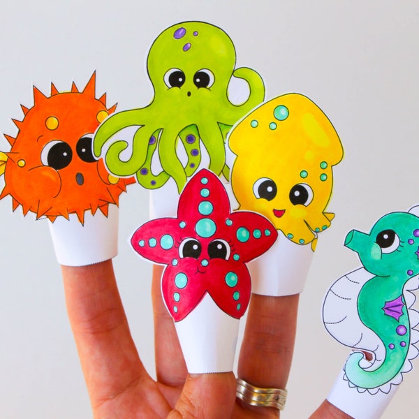 Ocean Finger Puppets - Etsy