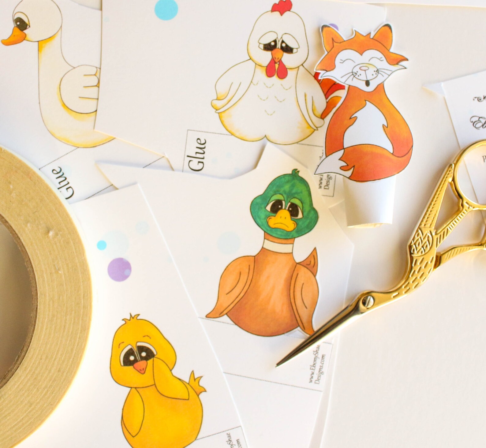 Printable Finger Puppets Chicken Little. Paper Finger Puppets - Etsy ...