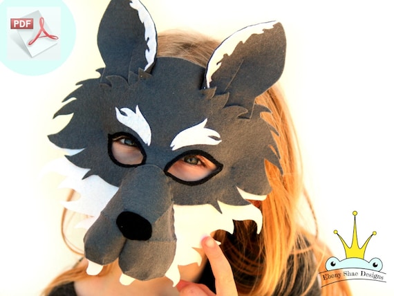 Wolf Mask PATTERN. Kids Felt Mask Sewing Pattern | Etsy