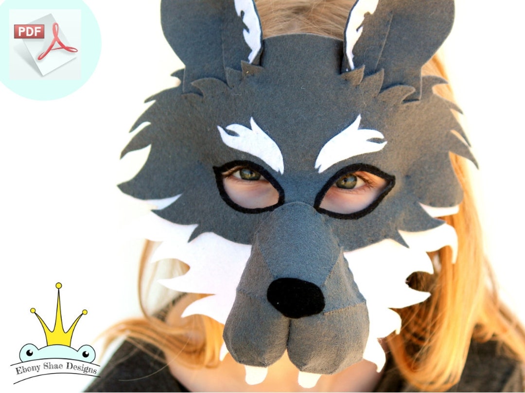 DIY Kids Felt Wolf Mask Sewing Pattern. - Etsy Australia