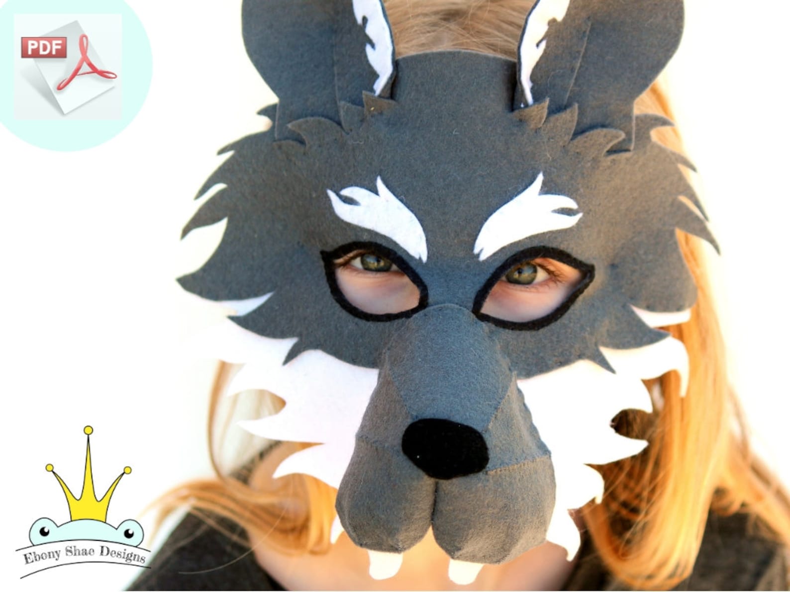 DIY Kids Felt Wolf Mask Sewing Pattern. | Etsy