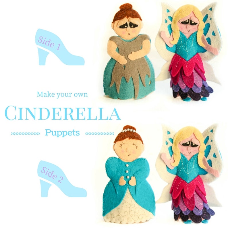 Cinderella Finger Puppets. DIY Felt Toy. - Etsy