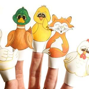 Printable Finger Puppets, Chicken Little. Paper Finger Puppets Download ...