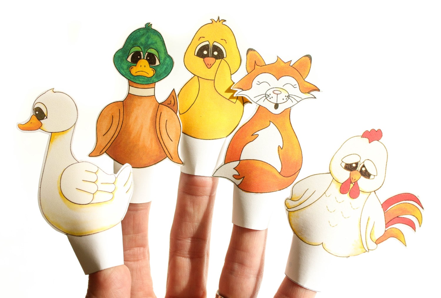 Printable Finger Puppets Chicken Little. Paper Finger Puppets - Etsy ...