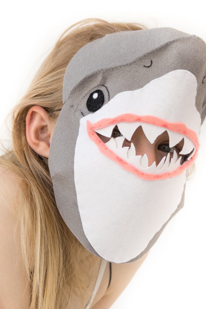 Shark Mask PATTERN. Kids Felt Mask Sewing Pattern. - Etsy Australia