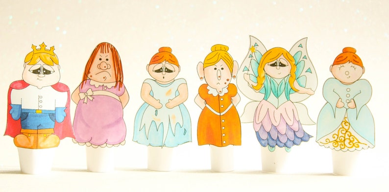 Printable Cinderella Finger Puppets. DIY Finger Puppet - Etsy Australia