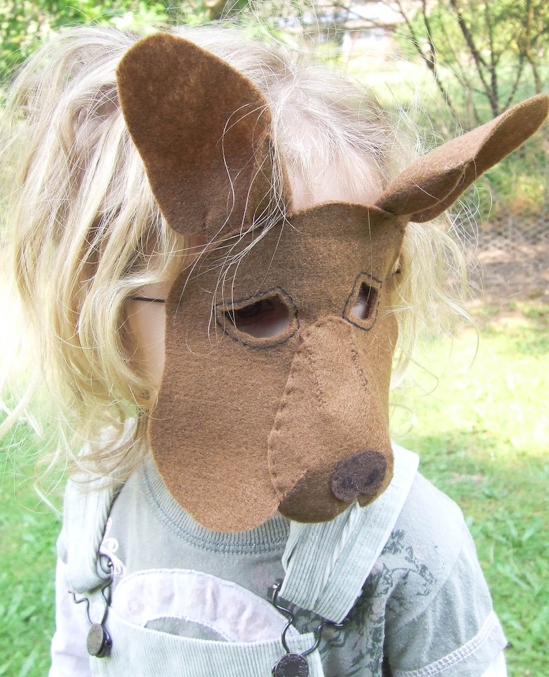 Kangaroo Mask Sewing Pattern, Kids Felt Mask (PDF Pattern) - Etsy