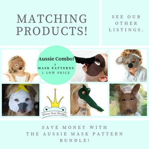 Cocky Mask PATTERN. PDF Sewing Pattern for Kids Felt Australian Sulpher ...
