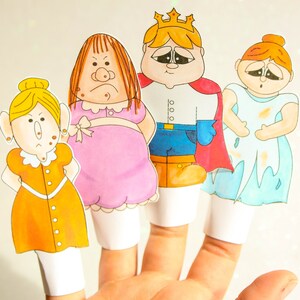 Printable Cinderella Finger Puppets. DIY Finger Puppet Papercraft. - Etsy