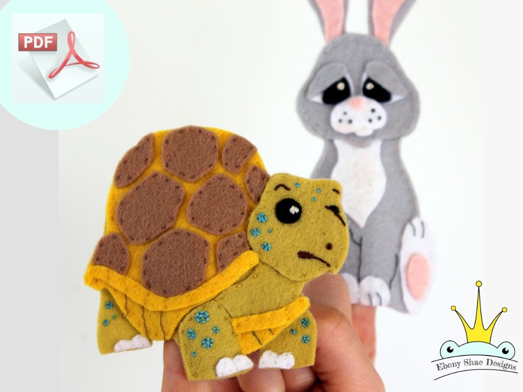Finger Puppet Patterns: Tortoise and Hare. | Etsy