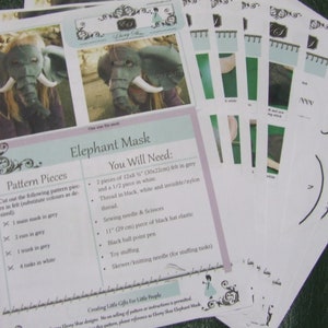 Elephant Mask PATTERN. Kids Felt Mask Sewing Pattern. - Etsy