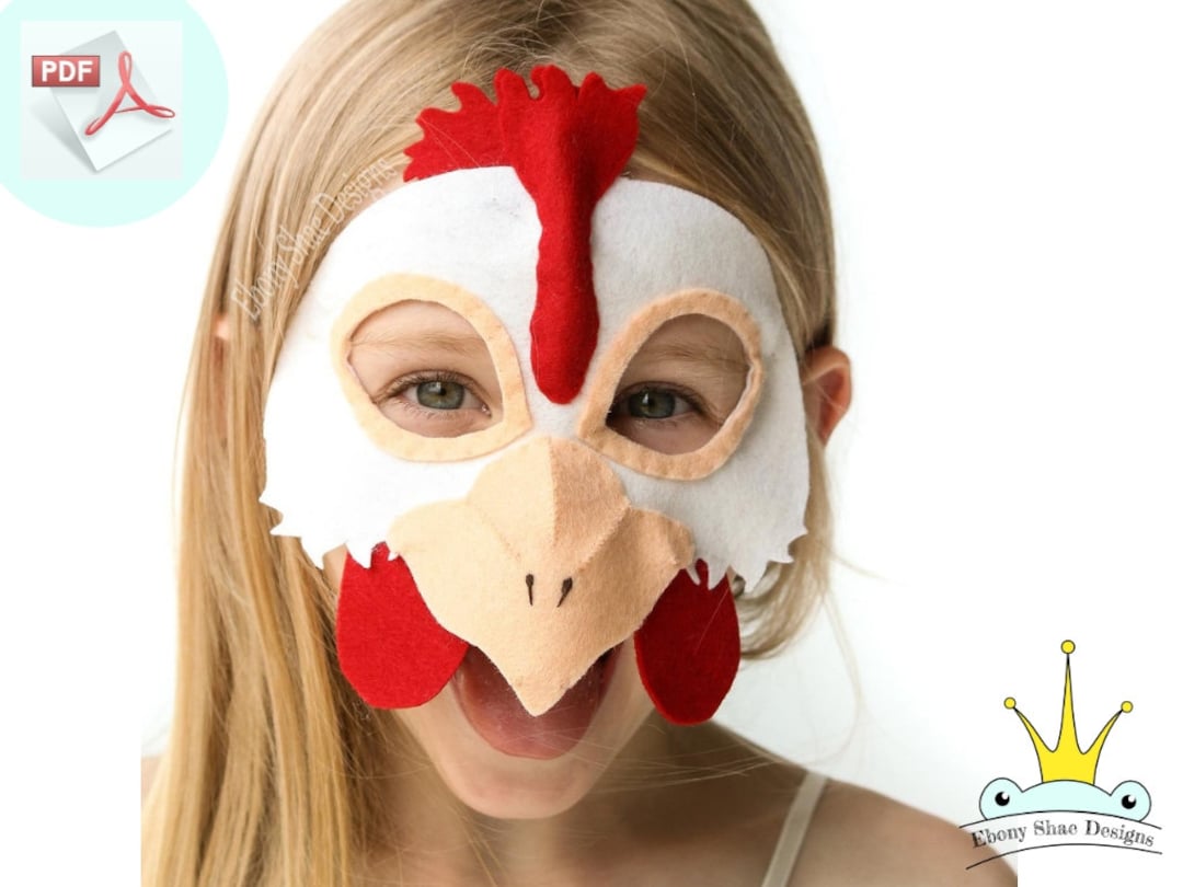 Chicken Mask PATTERN. Kids Felt Chook Mask Sewing Pattern PDF. - Etsy