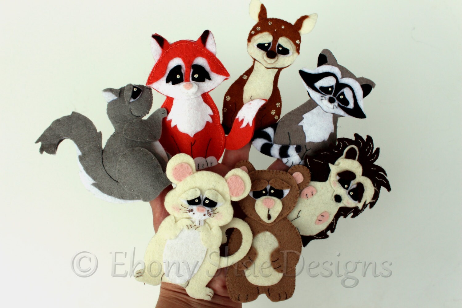 Felt Finger Puppet Patterns: Woodland Felt Animal Patterns. - Etsy