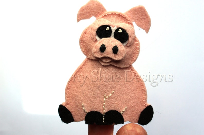 Pig Finger Puppet Sewing PATTERN. DIY Felt Finger Puppet. - Etsy
