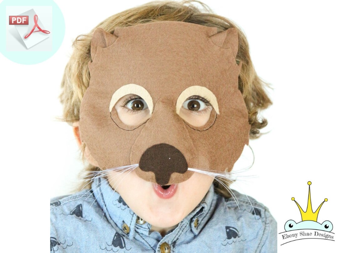 Wombat Mask PATTERN. Kids Felt Mask Sewing Pattern PDF. - Etsy
