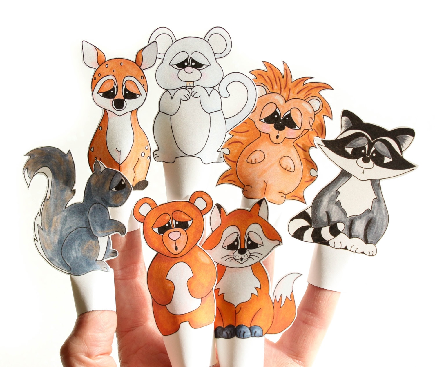 Woodland Printable Finger Puppets. DIY Paper Finger Puppets. | Etsy