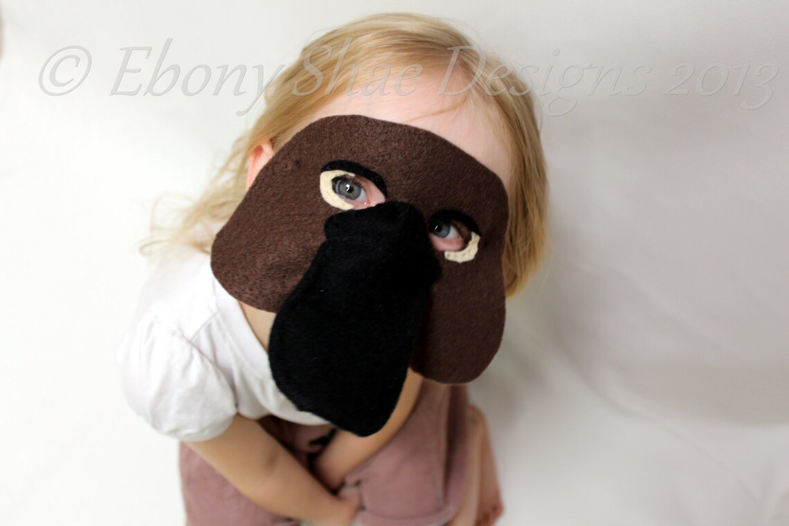 Platypus Mask Sewing Pattern for Kids, Felt Animal Costume (PDF Pattern ...