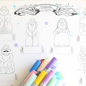 Printable Cinderella Finger Puppets. DIY Finger Puppet Papercraft. - Etsy