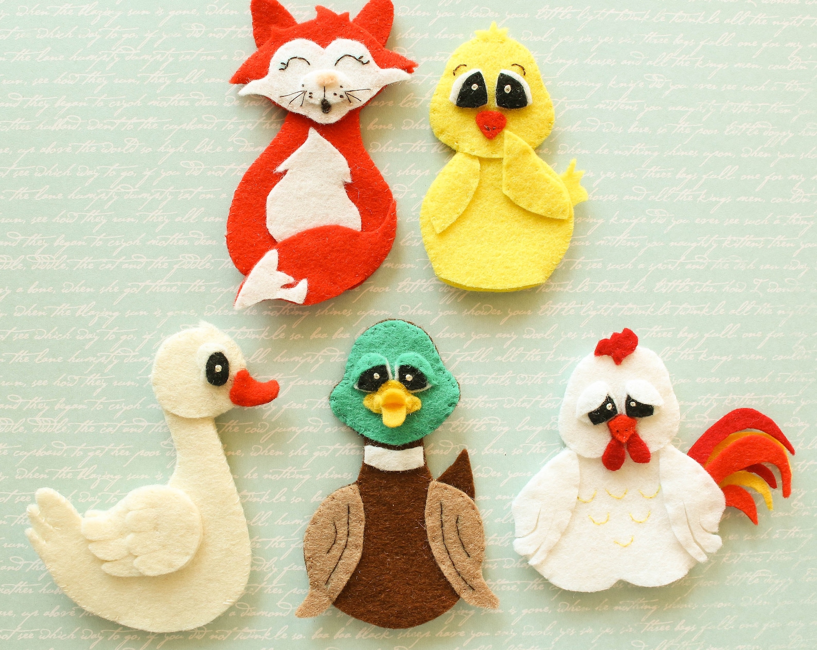 Finger Puppets PATTERN set Chicken Little. | Etsy