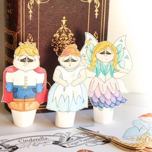 Printable Cinderella Finger Puppets. DIY Finger Puppet Papercraft. - Etsy