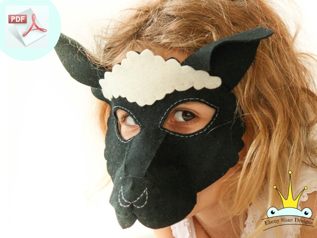 Black Sheep Mask PATTERN. Kids Felt Mask Sewing Pattern PDF - Etsy ...