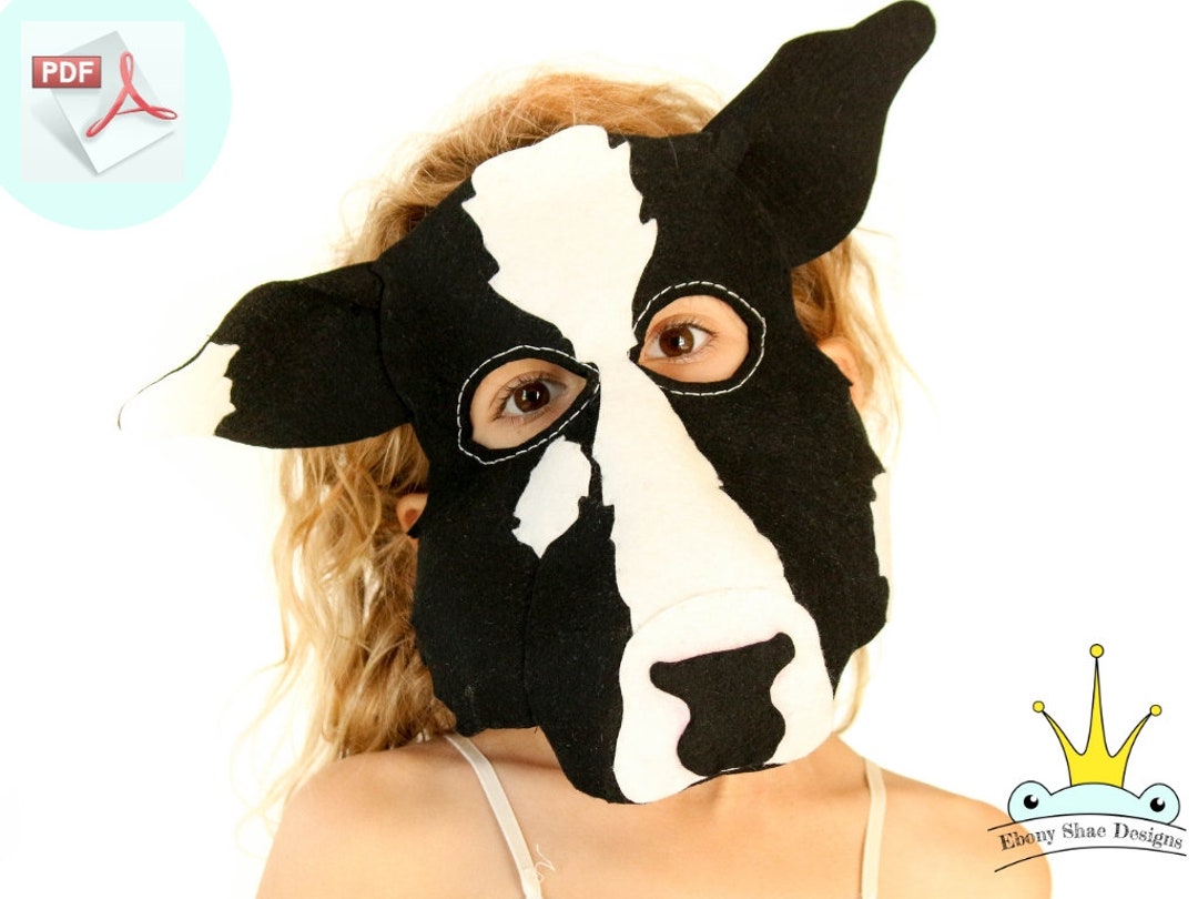 Cow Mask PATTERN. Kids Felt Freesian Mask Sewing Pattern PDF. - Etsy Canada