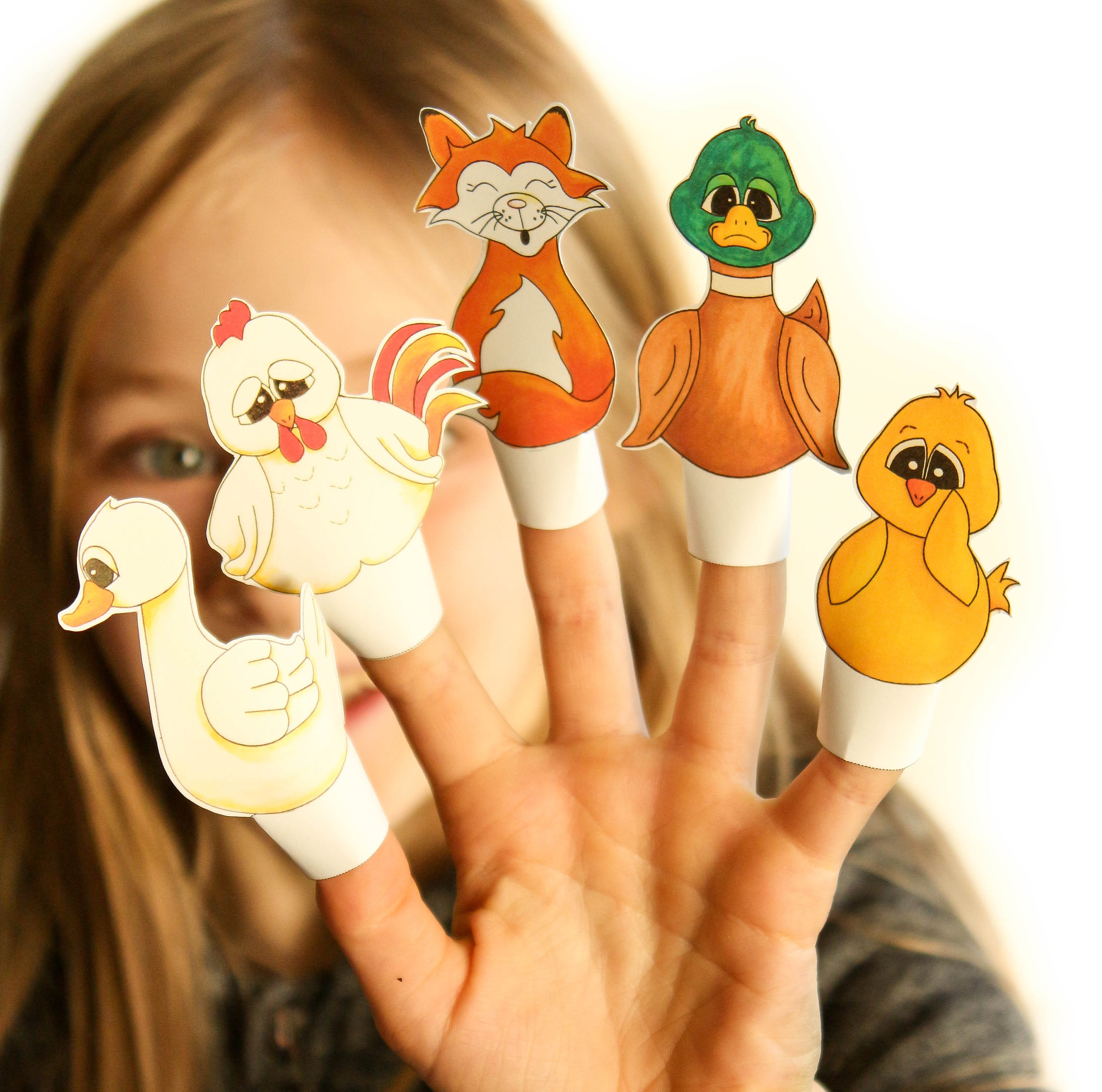 Printable Finger Puppets Chicken Little. Paper Finger Puppets - Etsy ...