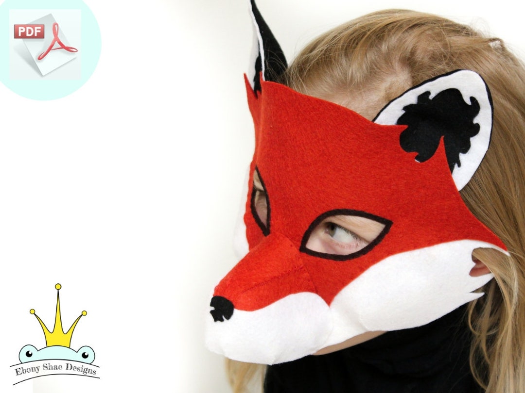 Fox Mask PATTERN. PDF Sewing Pattern for Kids Felt Fox Mask. - Etsy ...