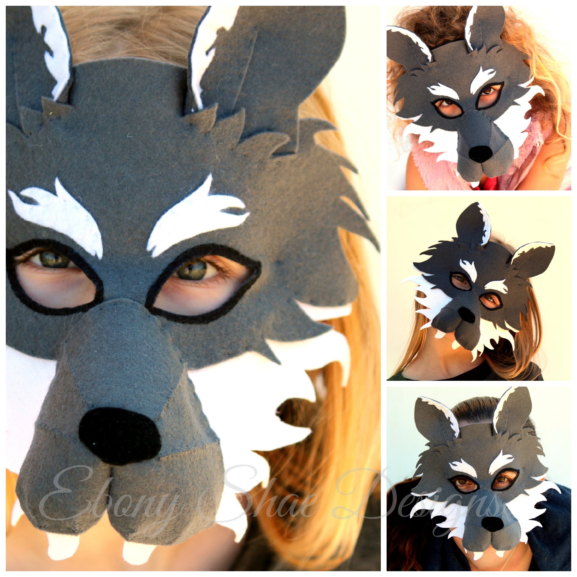 DIY Kids Felt Wolf Mask Sewing Pattern. - Etsy Australia