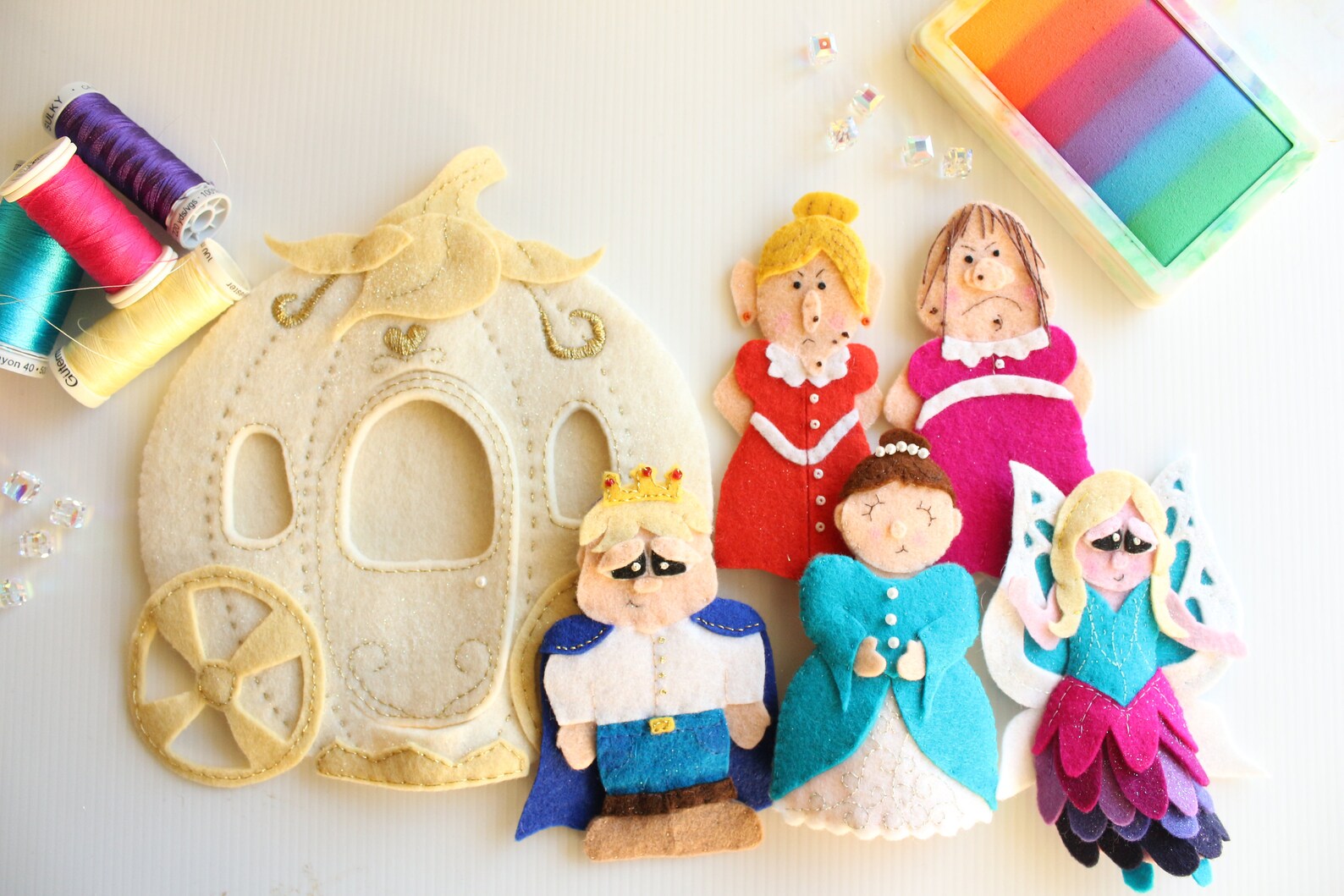 Cinderella Finger Puppets. DIY Felt Toy. - Etsy