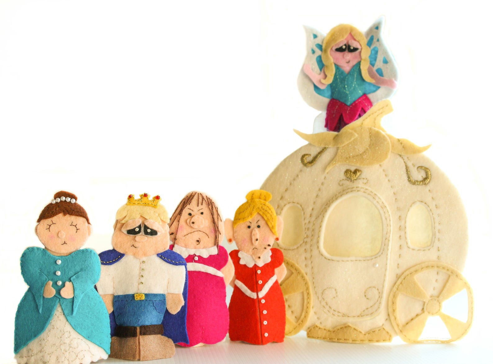 Cinderella Finger Puppets. DIY Felt Toy. - Etsy