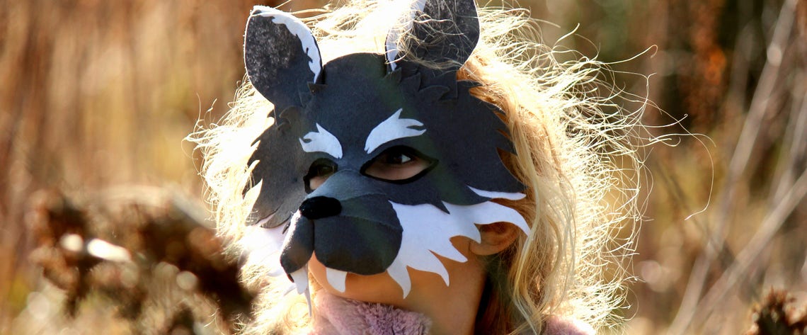 DIY Kids Felt Wolf Mask Sewing Pattern. | Etsy Australia