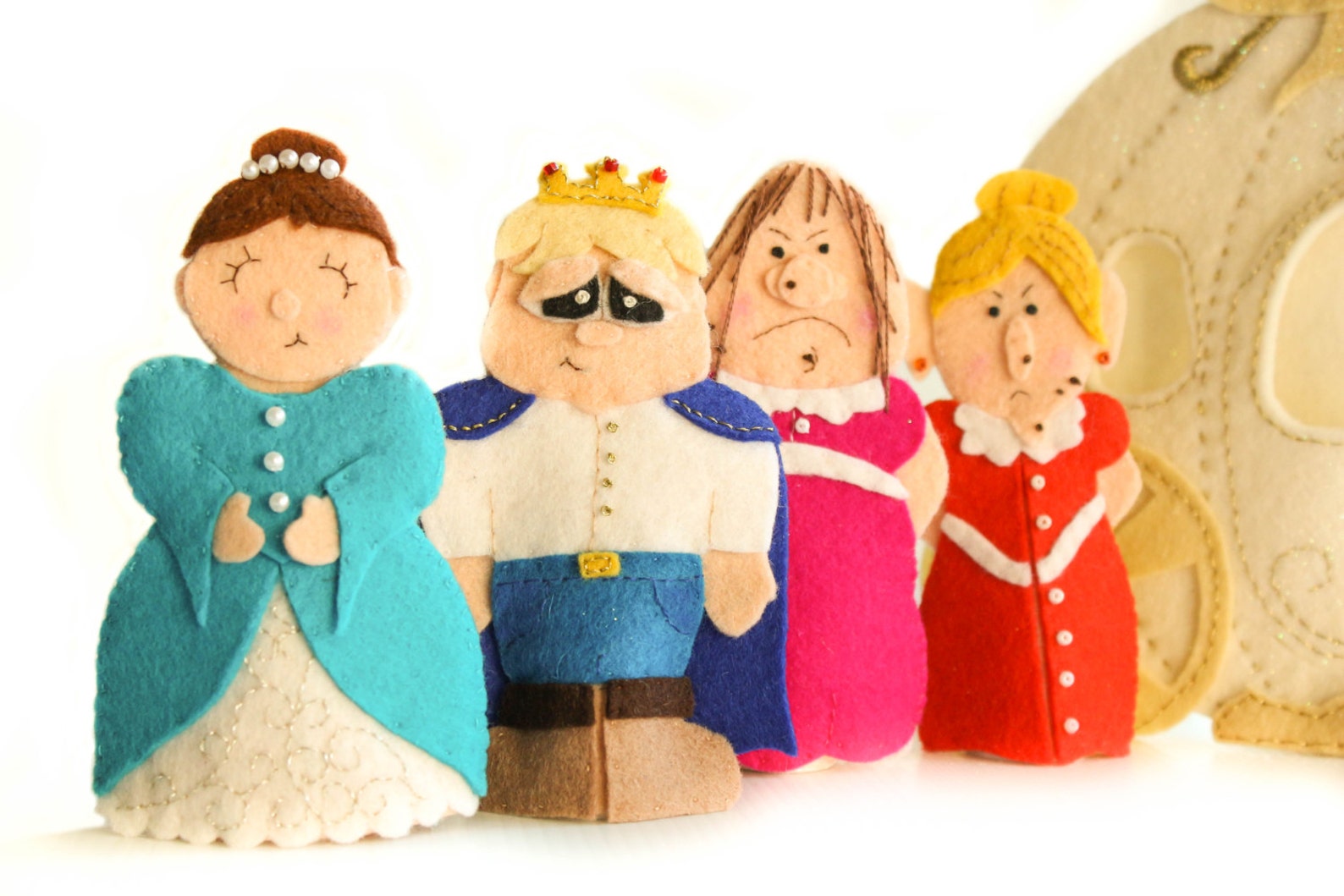 Cinderella Finger Puppets. DIY Felt Toy. - Etsy