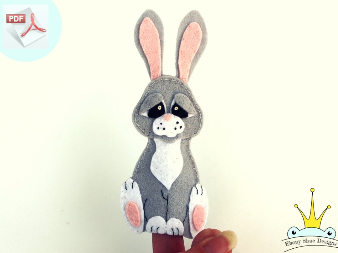 Rabbit Finger Puppet PATTERN. DIY Felt Finger Puppet. Animal Puppet ...