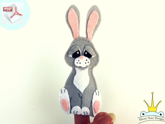 Rabbit Finger Puppet PATTERN. DIY Felt Finger Puppet. Animal - Etsy