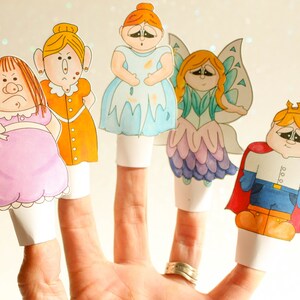 Printable Cinderella Finger Puppets. DIY Finger Puppet Papercraft. - Etsy