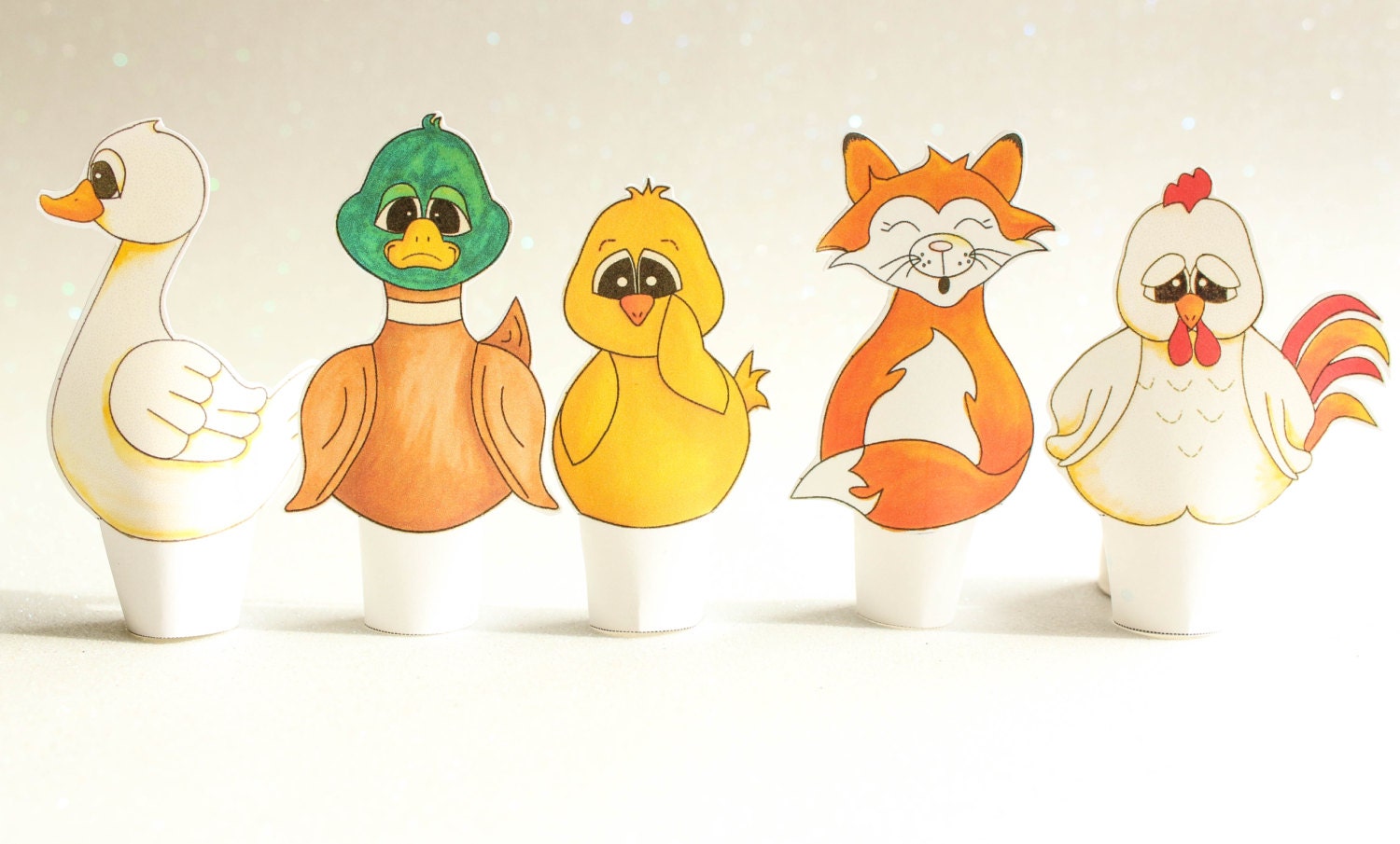 Printable Finger Puppets Chicken Little. Paper Finger Puppets - Etsy ...