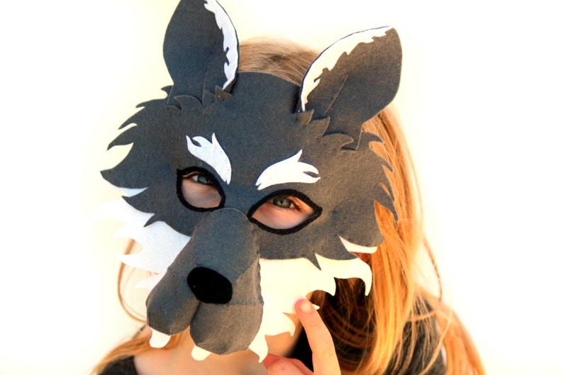 DIY Kids Felt Wolf Mask Sewing Pattern. - Etsy Australia
